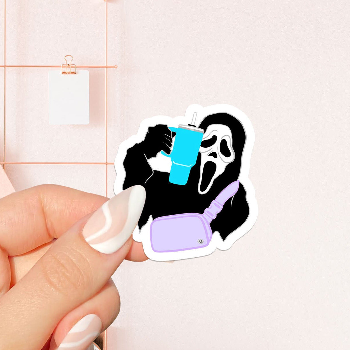 Ghost face drinking water Sticker – Kindle Stickers Studio